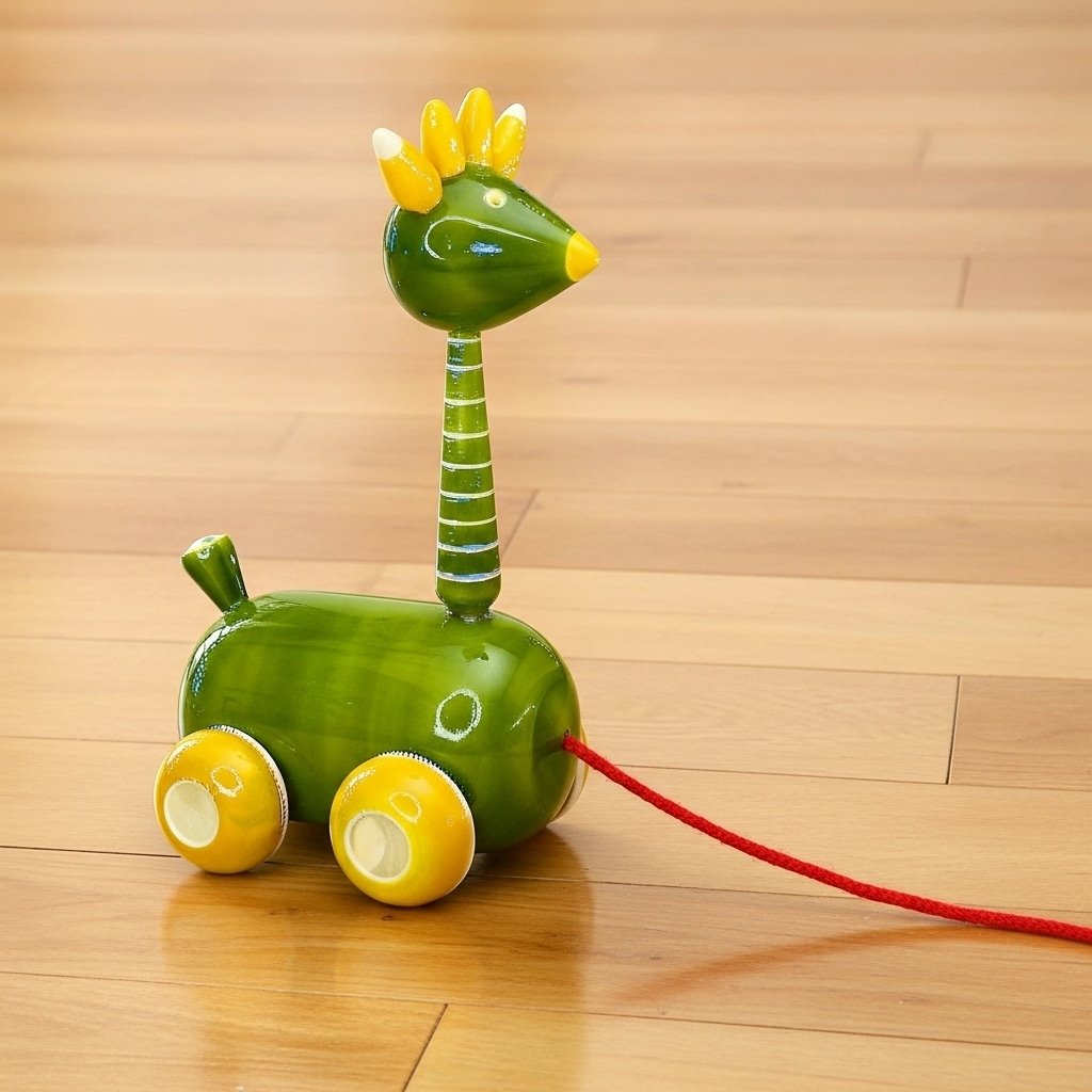 Channapatna Wooden Giraffe Pull-Along Toy – Handcrafted for Kids